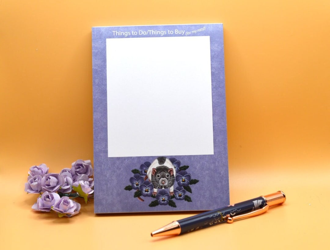 Rat Notepad - Shopping List Pad - A6 Size Notebook - to Do List - Rat ...