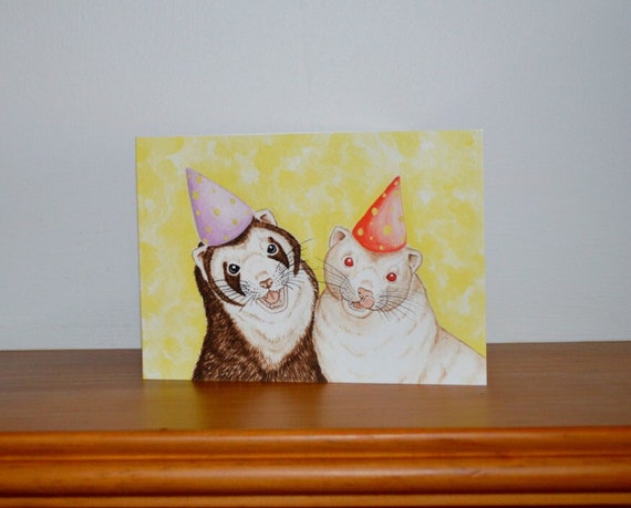 Ferret Birthday Card Ferret Greetings Card Ferret - Etsy
