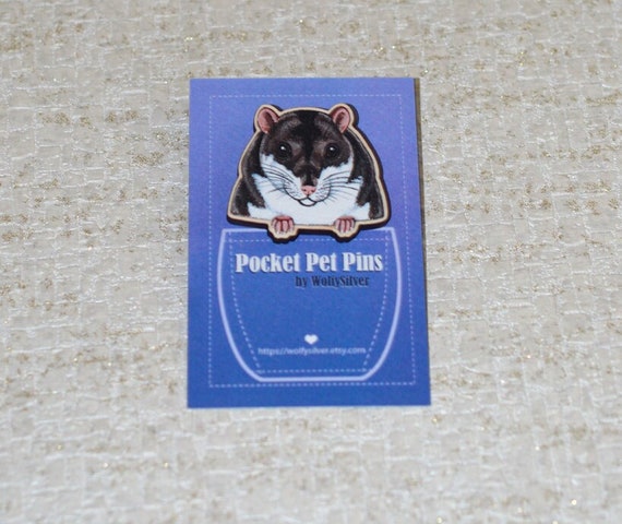 Dwarf Hamster Pin Badge Pocket Pet Pins Wooden Hamster - Etsy