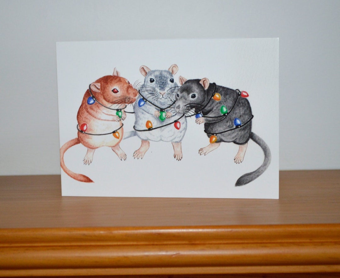Gerbil Christmas Card, Gerbil Greetings Card, Pet Gerbils, Gerbil Owner ...