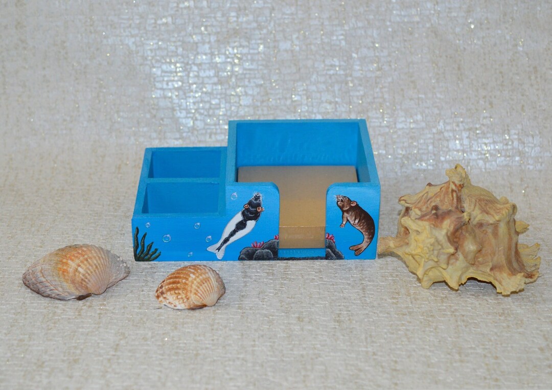 Mer-rat Desk Tidy, Hand Painted Wooden Desk Tidy, Rat Design, Mermaid ...