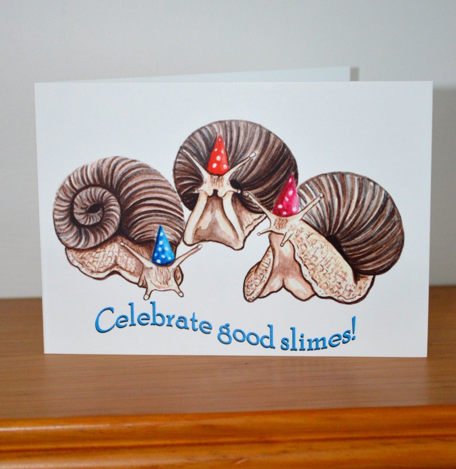 Snail Greetings Card, Celebrate Good Slimes, Giant African Land Snail ...