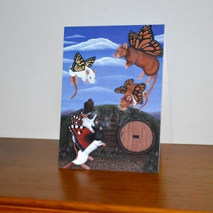 Family of Ratterflies Greetings Card, Pet Rats With Butterfly Wings ...