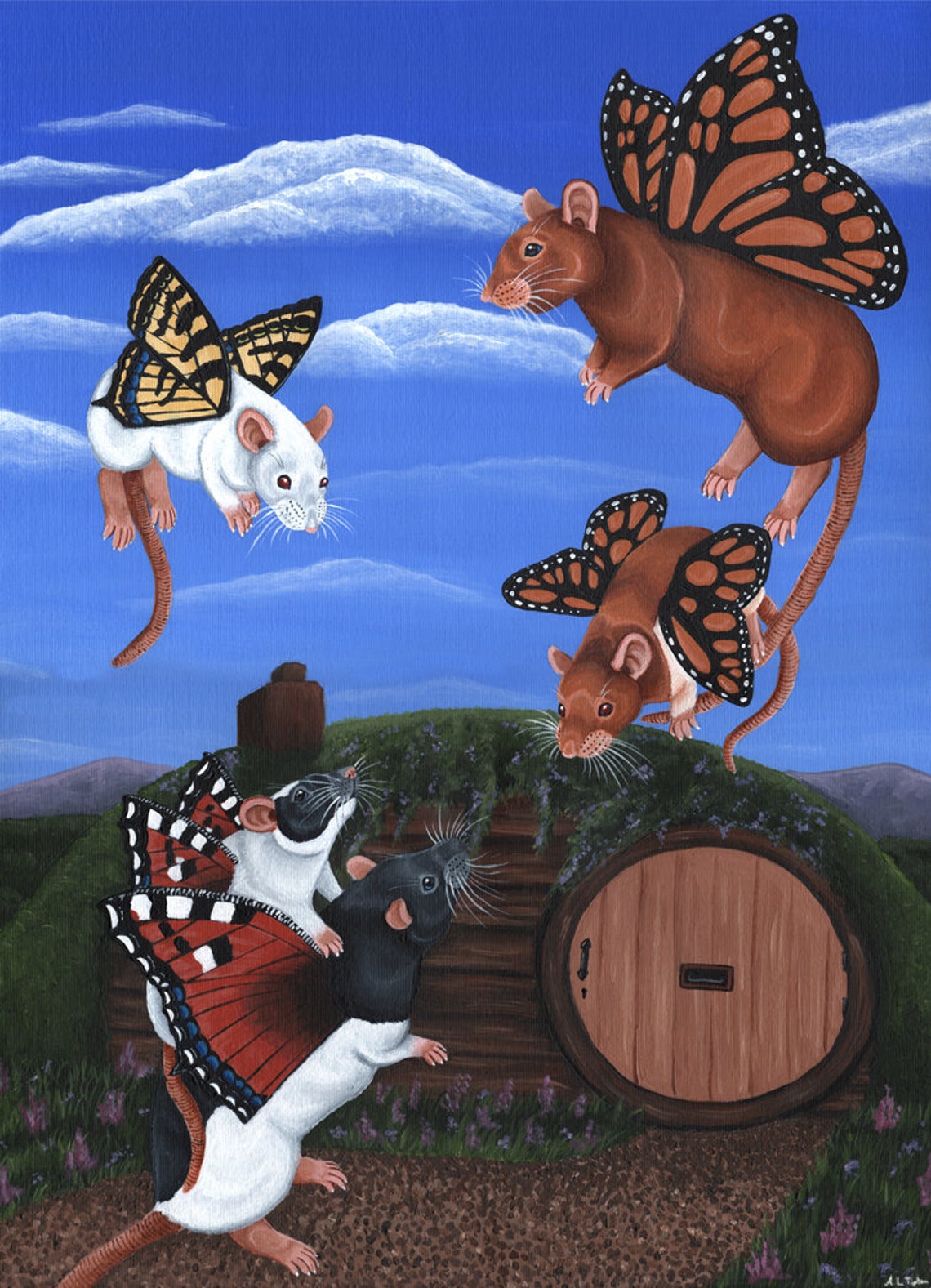 Family of Ratterflies Greetings Card Pet Rats With Butterfly | Etsy