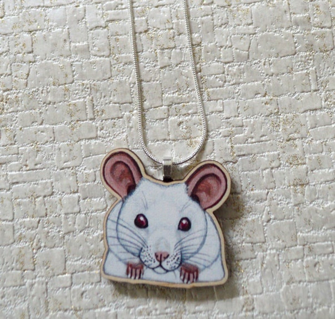 Albino White Mouse Necklace, Mice Pendant, Pet Mouse Jewellery, Fancy ...