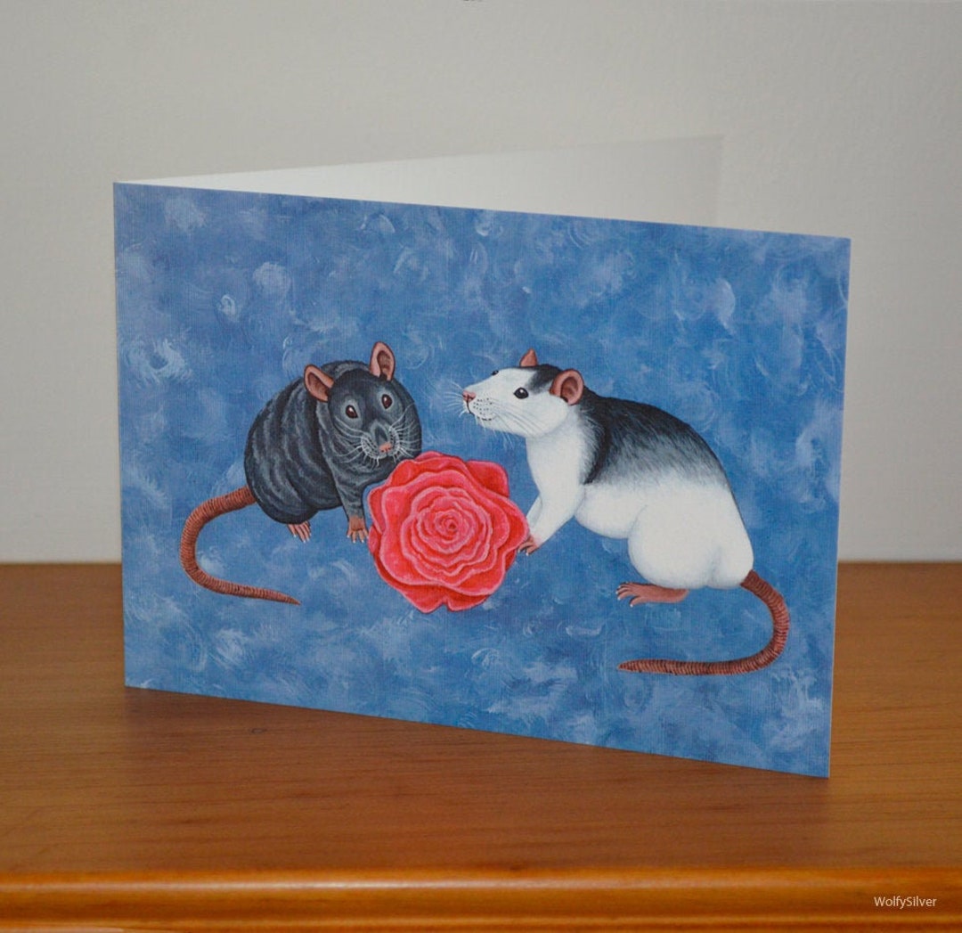 Rats and Rose Greetings Card, Perfect for Rat Lovers - Etsy