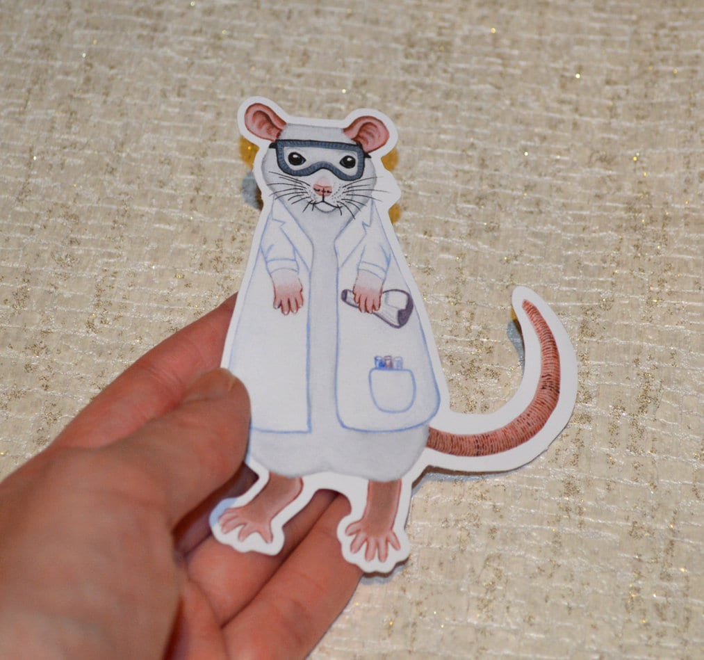 Lab Rat Vinyl Sticker Set Two Designs Rat in Lab Coat - Etsy UK