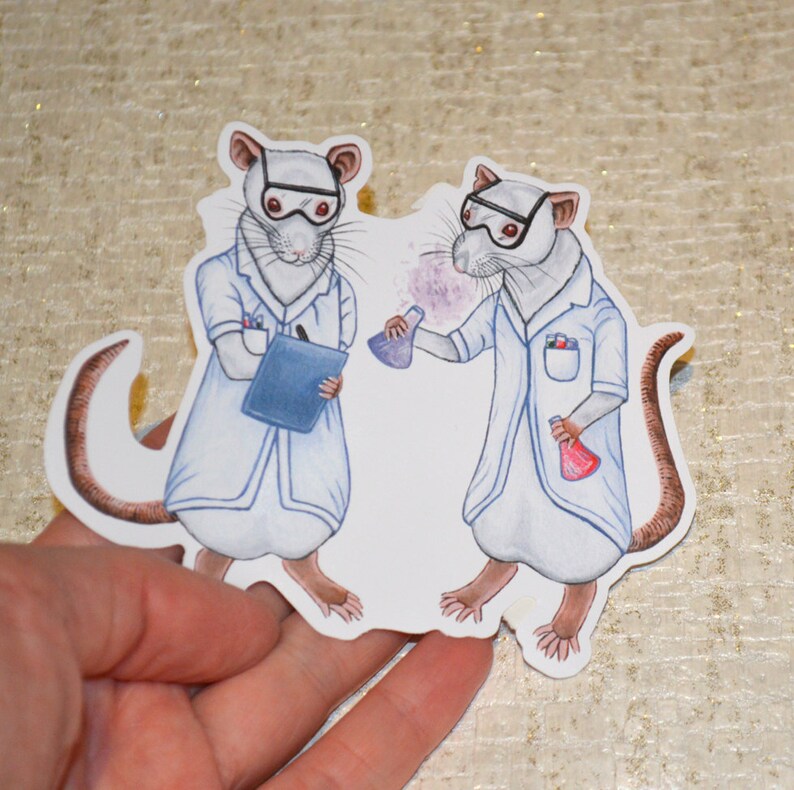Lab Rat Vinyl Sticker Set Two Designs Rat in Lab Coat - Etsy UK