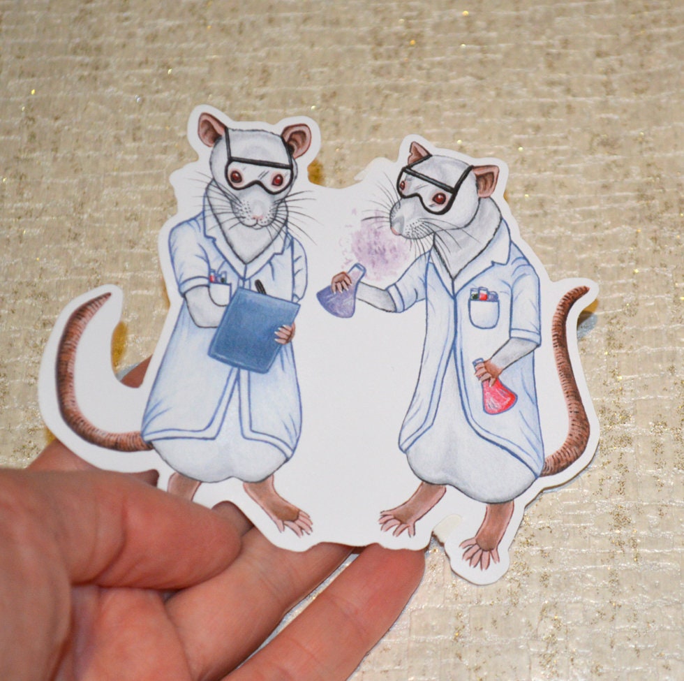 Lab Rat Vinyl Sticker Set Two Designs Rat in Lab Coat - Etsy UK