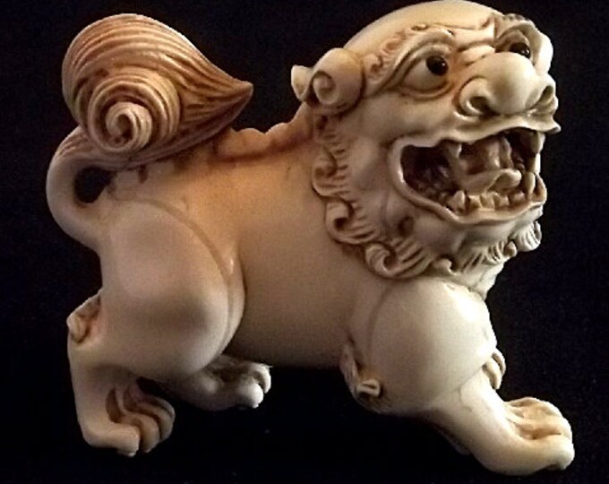 Asian Carved Ivory Figurine Netsuke Pre-ban foo Dog - Etsy