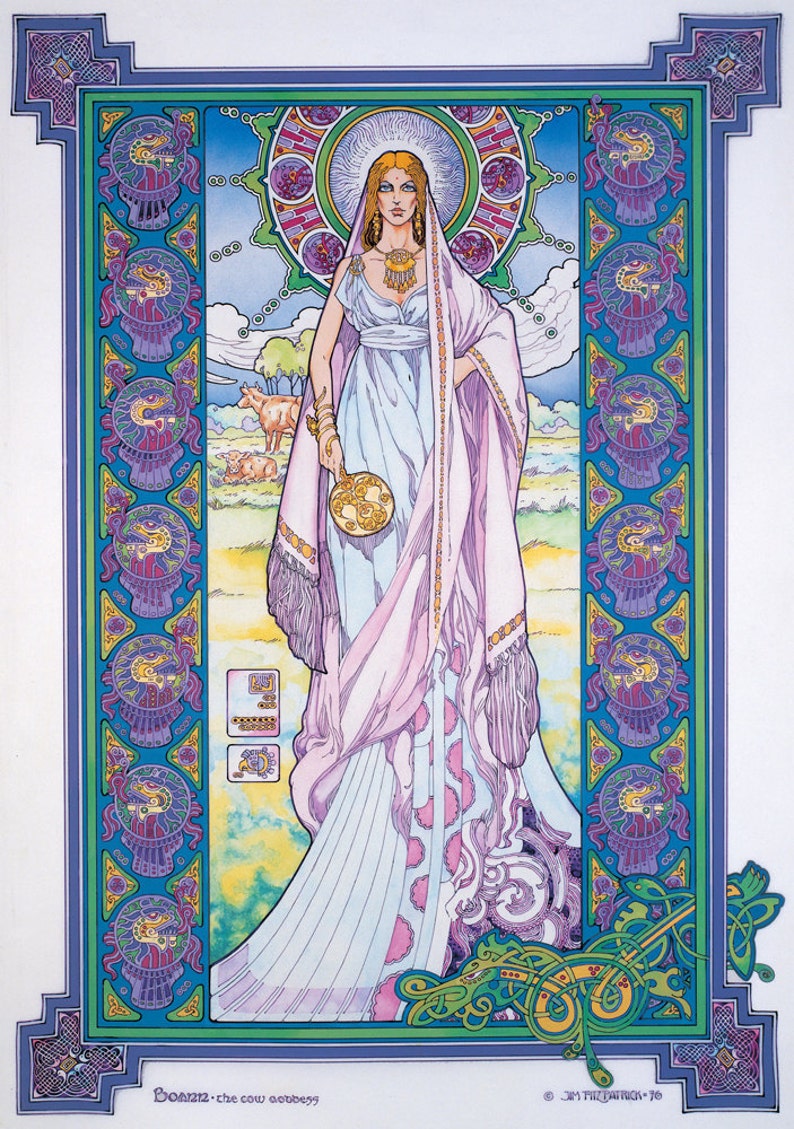 Celtic Irish Fantasy Art Print BÓANN the Cow Goddess - Etsy