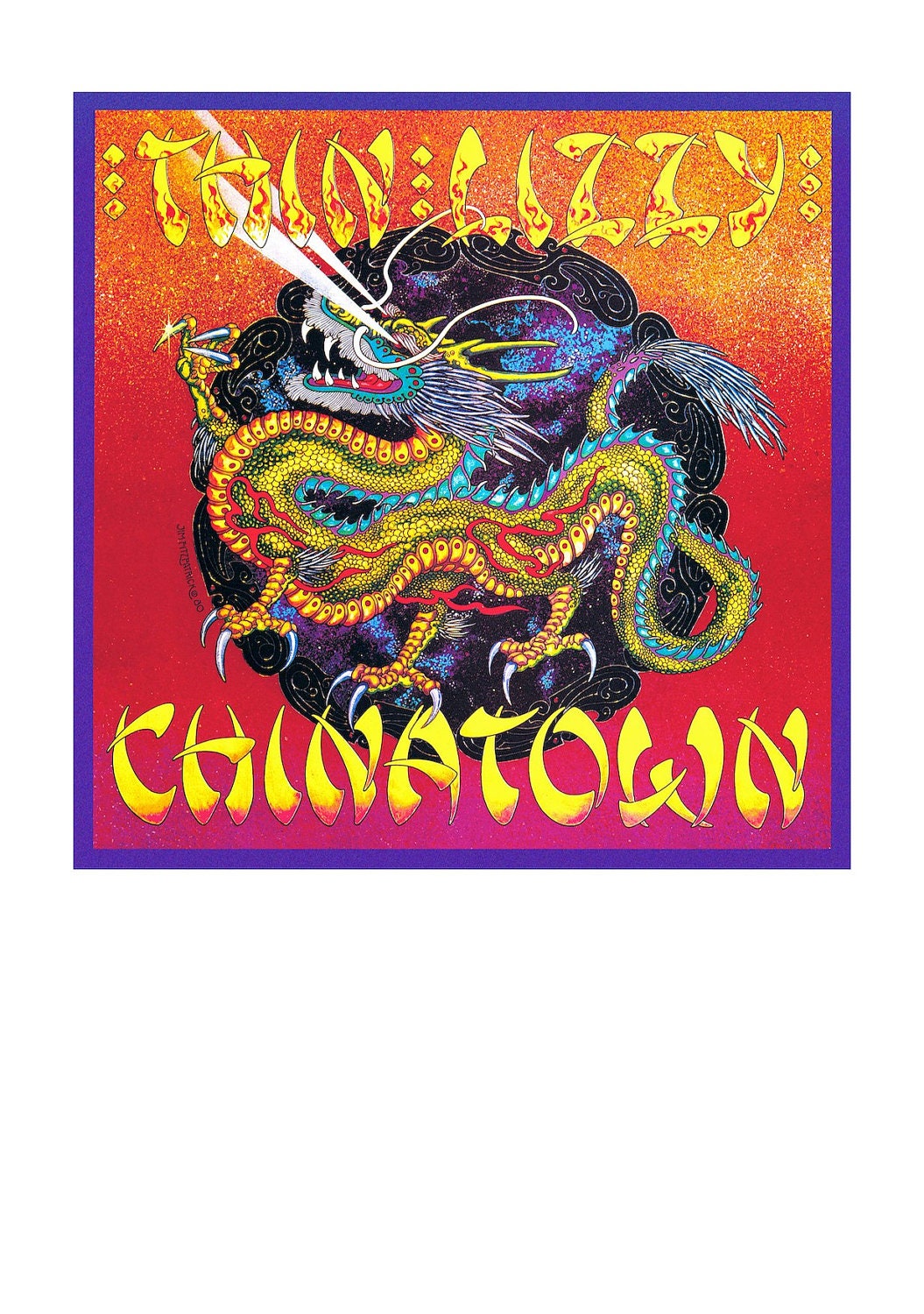 Vinyl Art Print Thin Lizzy Chinatown Album Cover 1980 Print. Poster Art ...