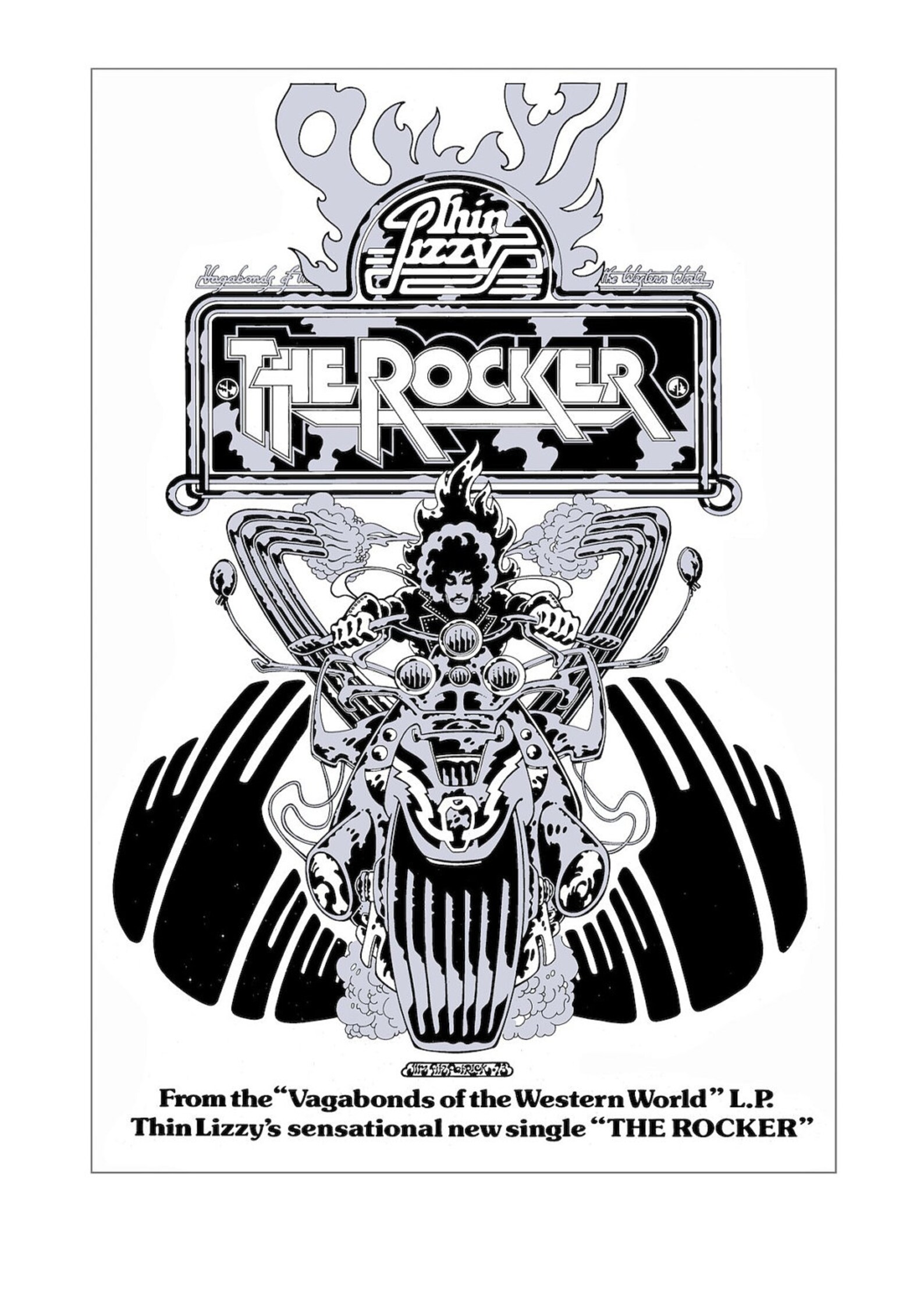 Poster Art Thin Lizzy the Rocker Print. Retro Art Print, Vintage ...