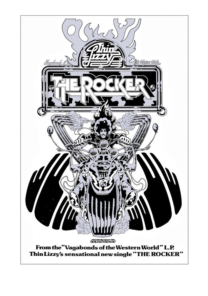 Poster Art Thin Lizzy the Rocker Print. Retro Art Print, Vintage ...