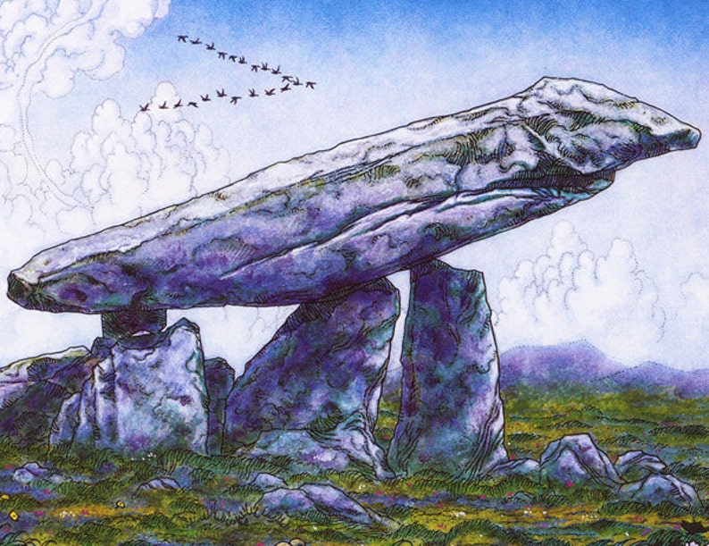 Fine Art Print Irish Landscape Painting Kilclooney Dolmen. Irish Art ...
