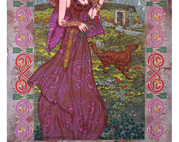 Celtic Irish Fantasy Art Print MAEVE Queen of Connaght. - Etsy