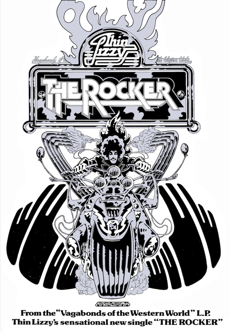 Poster Art Thin Lizzy the Rocker Print. Retro Art Print, Vintage ...