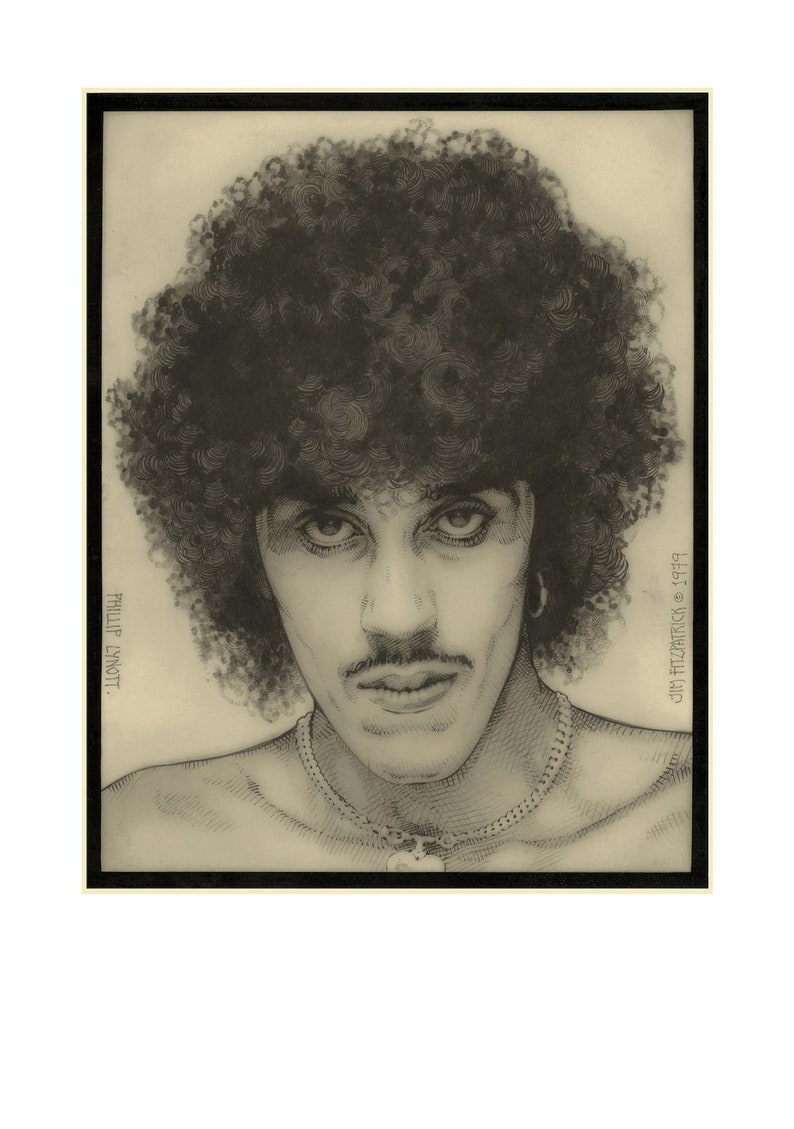 Fine Art Portrait Philip Lynott 1979 Print. Fine Art Print - Etsy