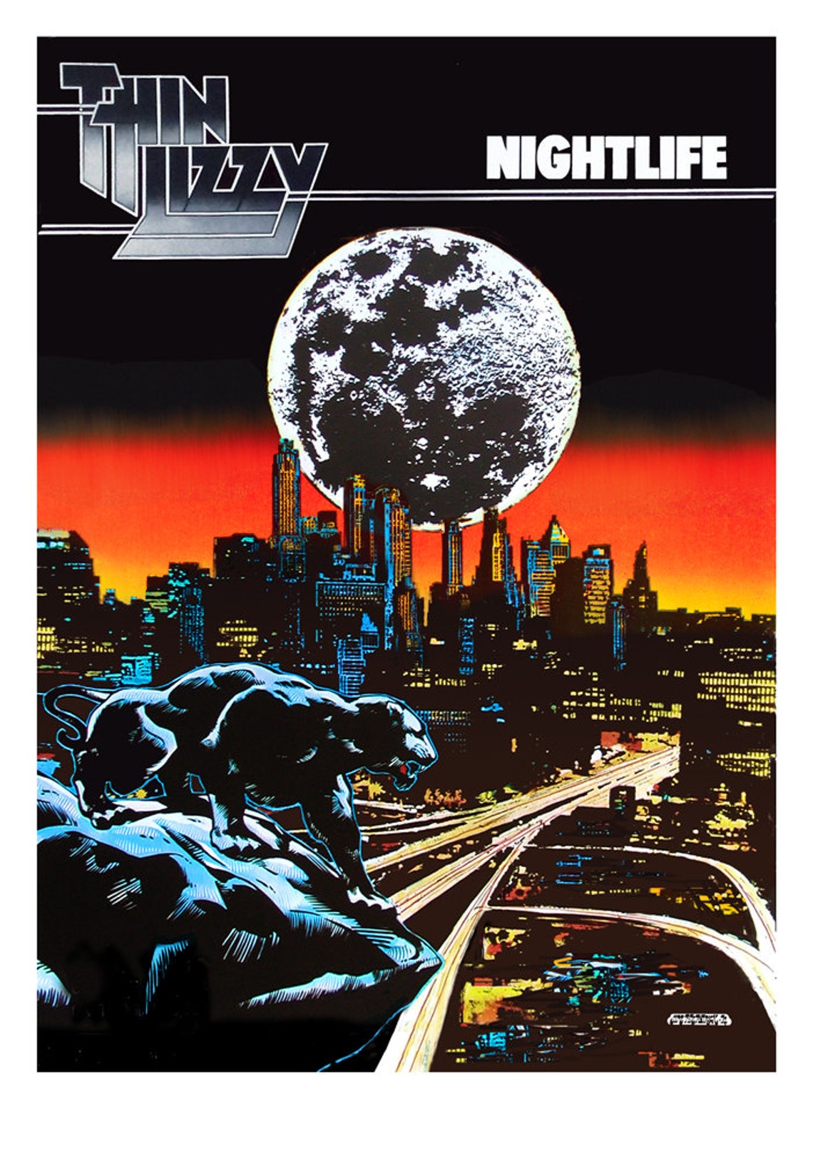 Thin Lizzy NIGHTLIFE Poster Art Print. Vintage, Retro, Pop, Album Art ...