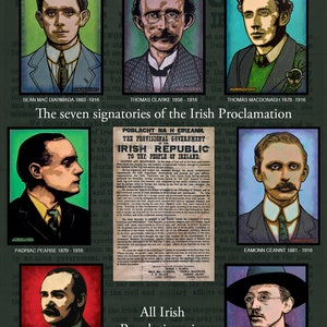 The Seven Signatories of the Irish Proclamation Set + Free Print of the ...