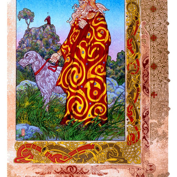 Celtic Irish Fantasy Art Print. Nuada the High King. Signed Open ...