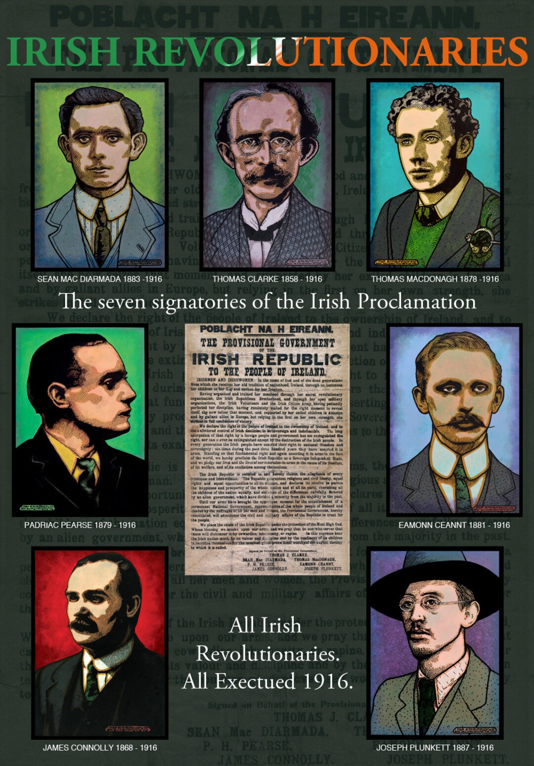 The Signatories of the Irish Proclamation Poster Print by Jim ...