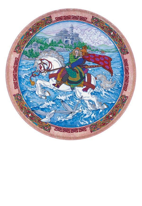 Celtic Irish Fantasy Art 'oisin and Niamh Tir Na Nog' Signed Open ...