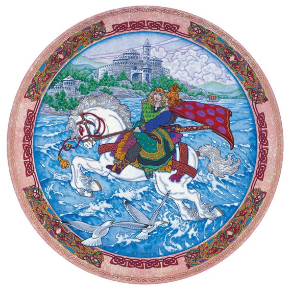 Celtic Irish Fantasy Art 'Oisin And Niamh Tir Na Nog' | Etsy