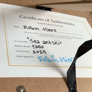 Sea and Ski Limited Edition Print Signed Numbered Certificate Authenticity and Framed White - Etsy