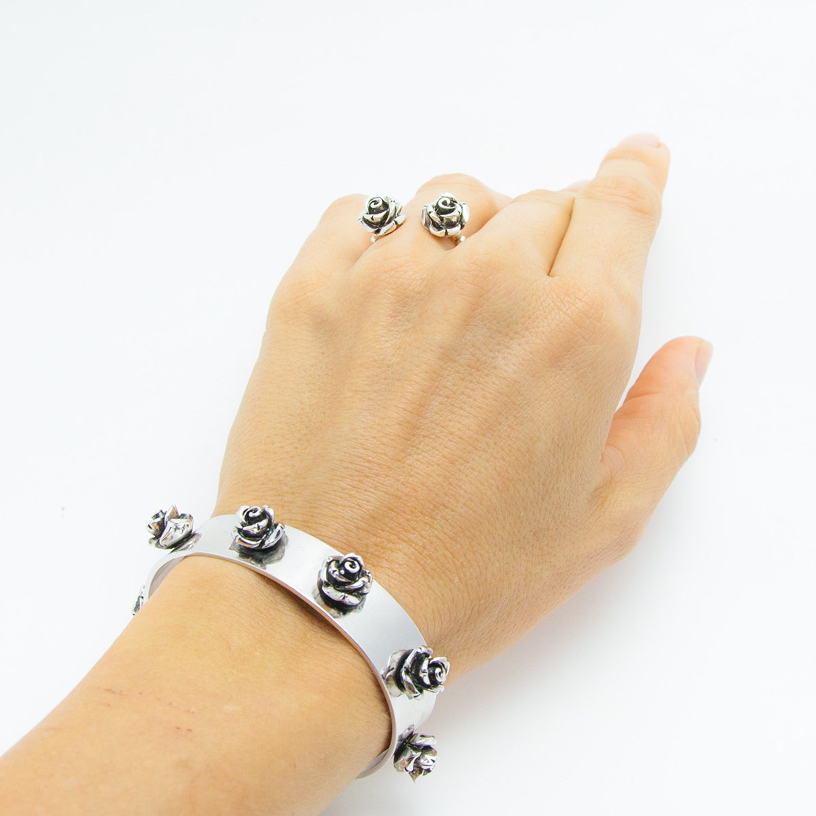 Sterling Open Rose Ring - Etsy