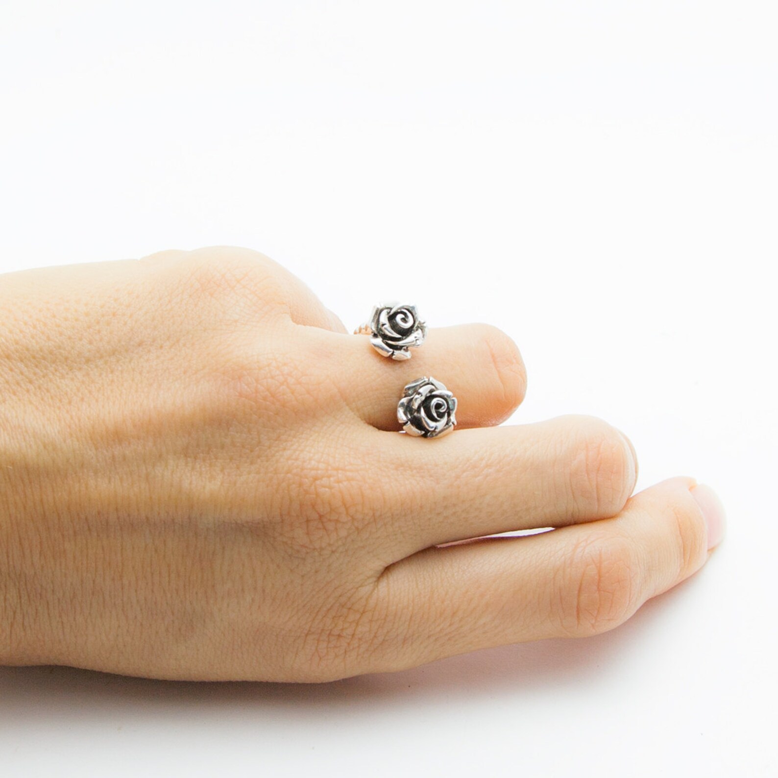 Sterling Open Rose Ring - Etsy