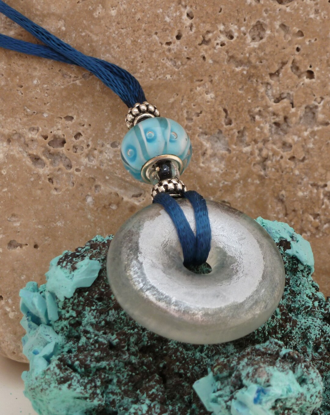 Clear Doughnut Fused Glass Pendant - Etsy