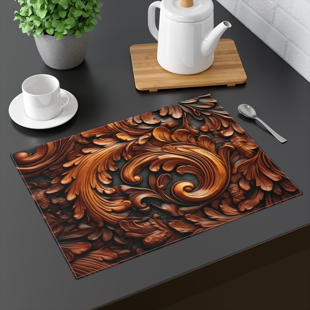 3D Faux Tooled Leather Placemat - Etsy