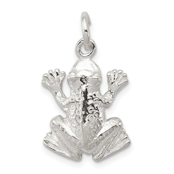 Sterling Silver Frog Charm - Etsy