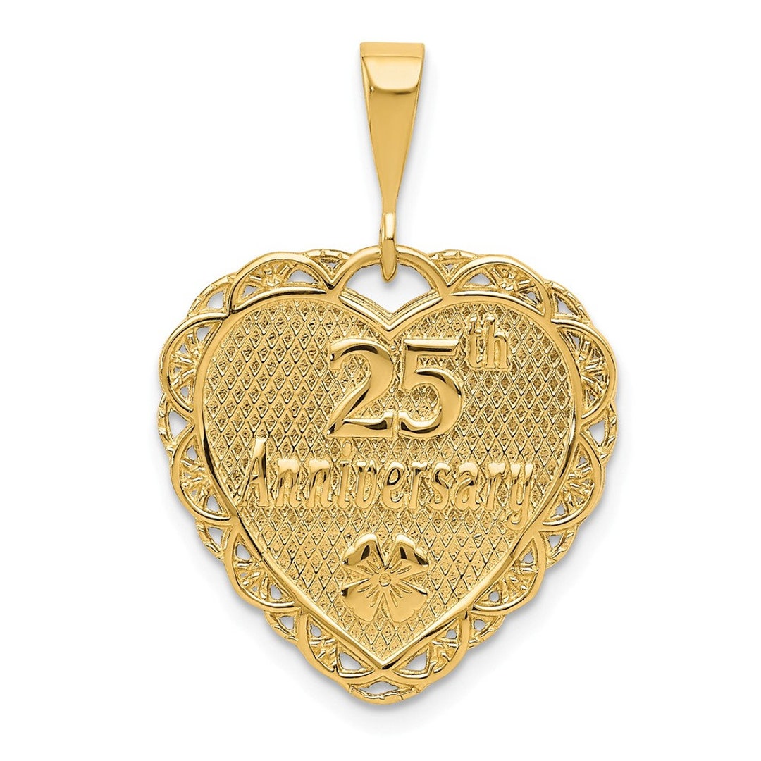 14K 25th Anniversary Charm New Pendant Yellow Gold - Etsy