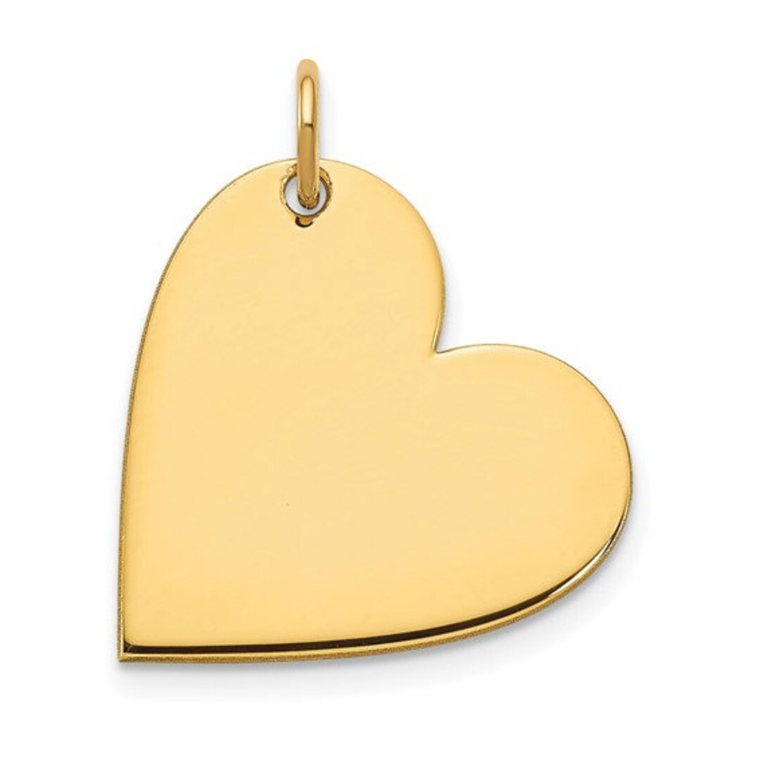 14K Gold Heart Disc Personalized Gift Pendant Multiple Versions ...