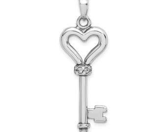 Heart Key Pendant | Etsy