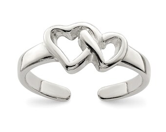 Sterling Silver Heart Toe Ring, Silver Adjustable Toe Ring, Silver Toe ...