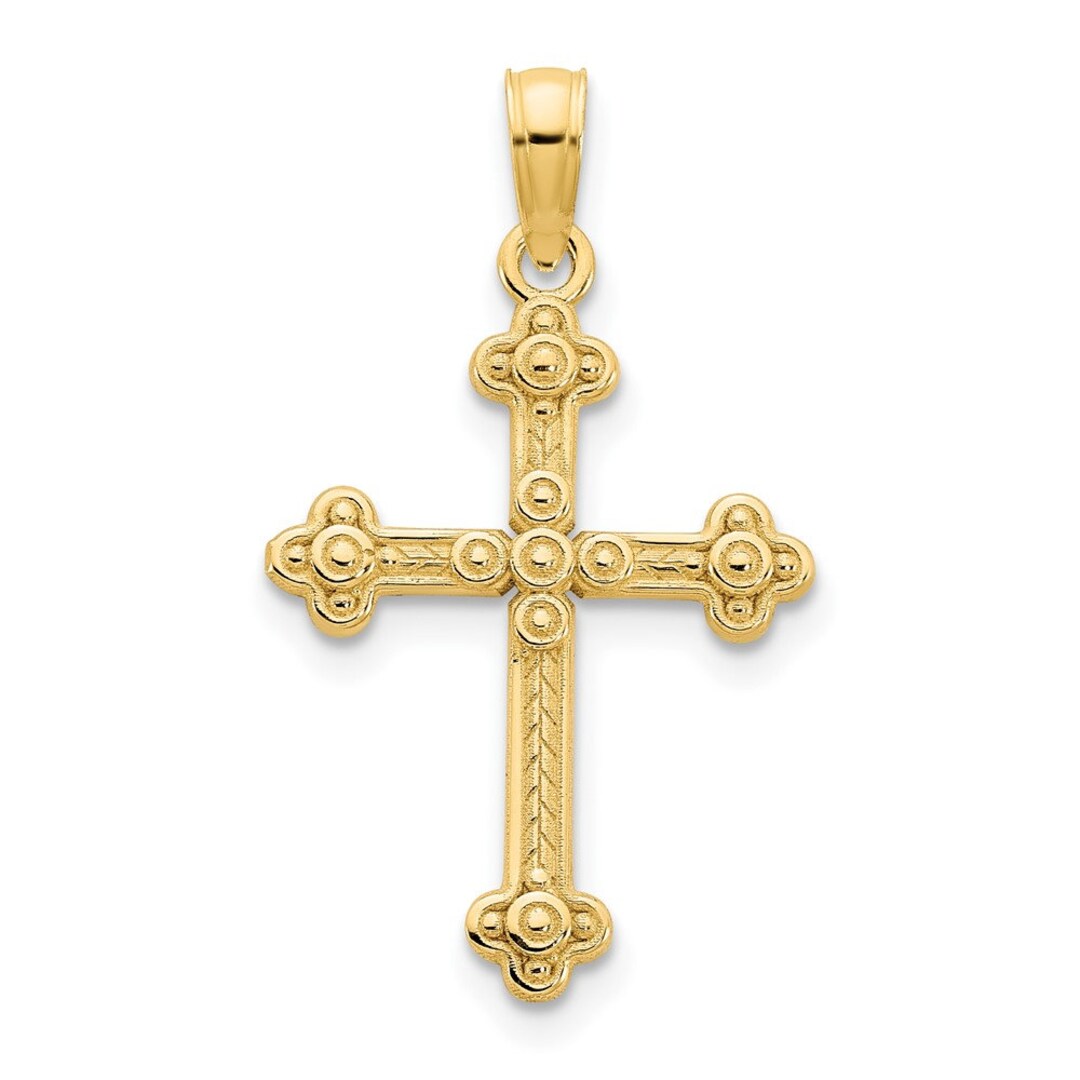 14K Goldy Fancy Cross Pendant - Etsy