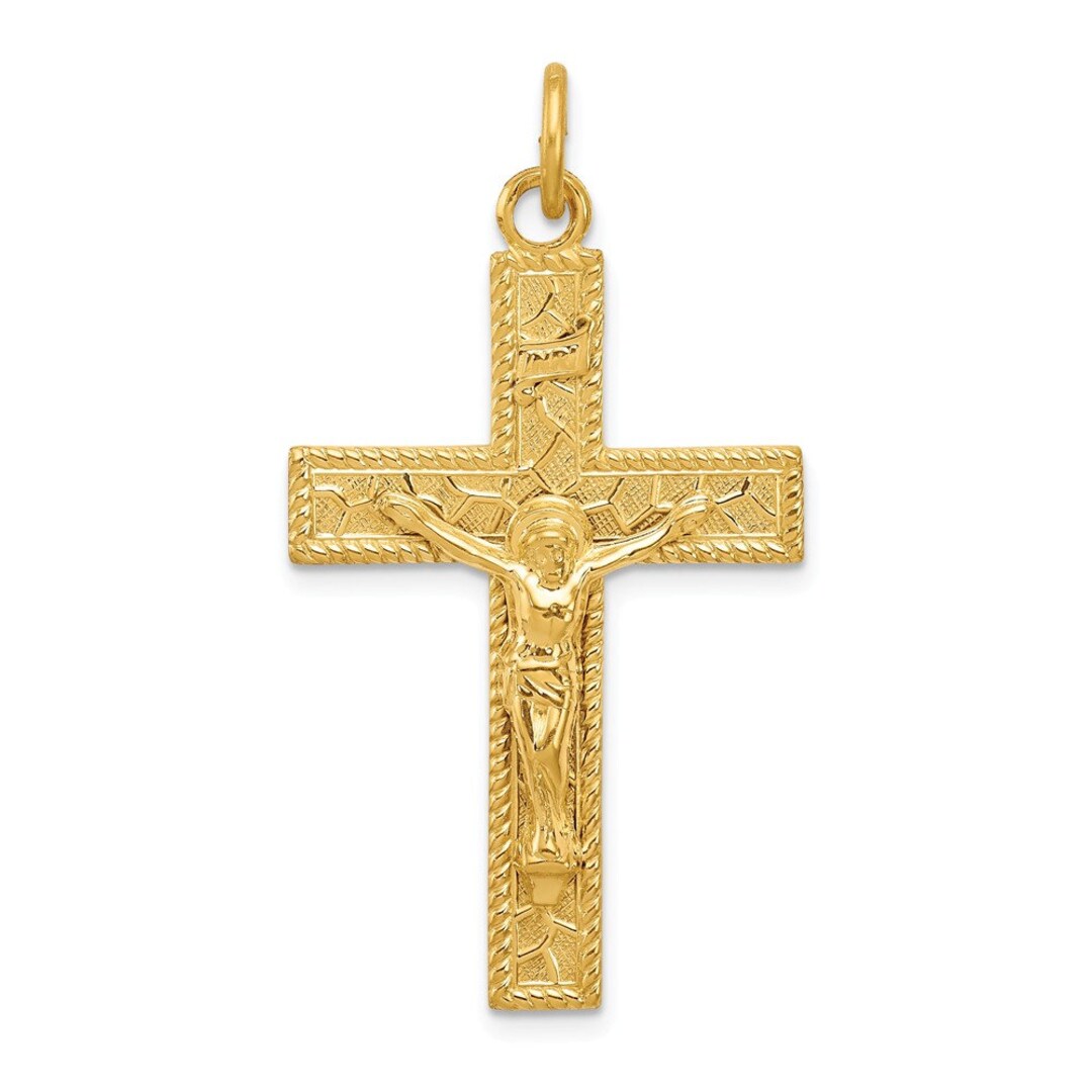 Sterling Silver & 24k Gold plated INRI Crucifix Pendant New - Etsy