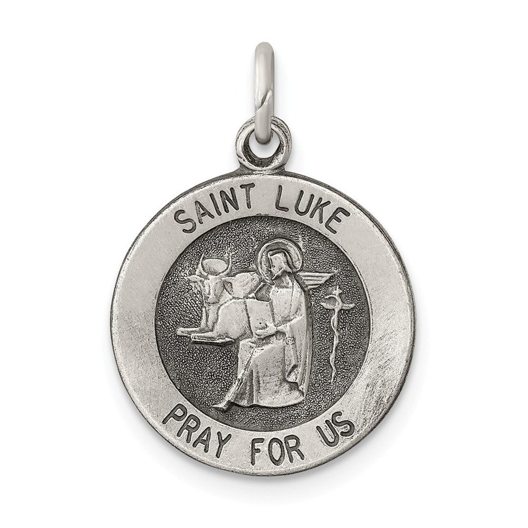 Sterling Silver Antiqued Saint Luke Medal New Religious 925 - Etsy