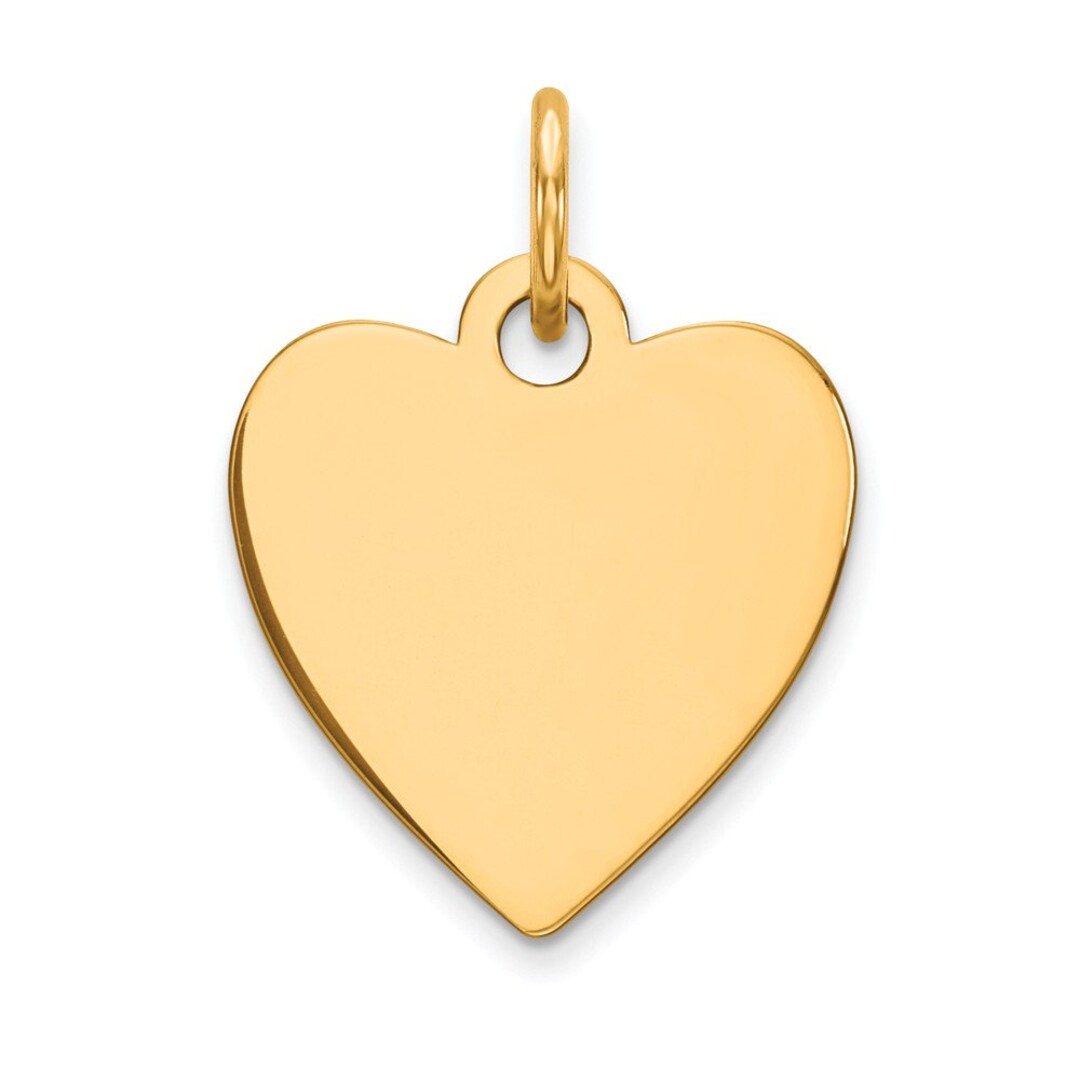 14K Gold Heart Disc Personalized Gift Pendant Multiple Sizes Available ...