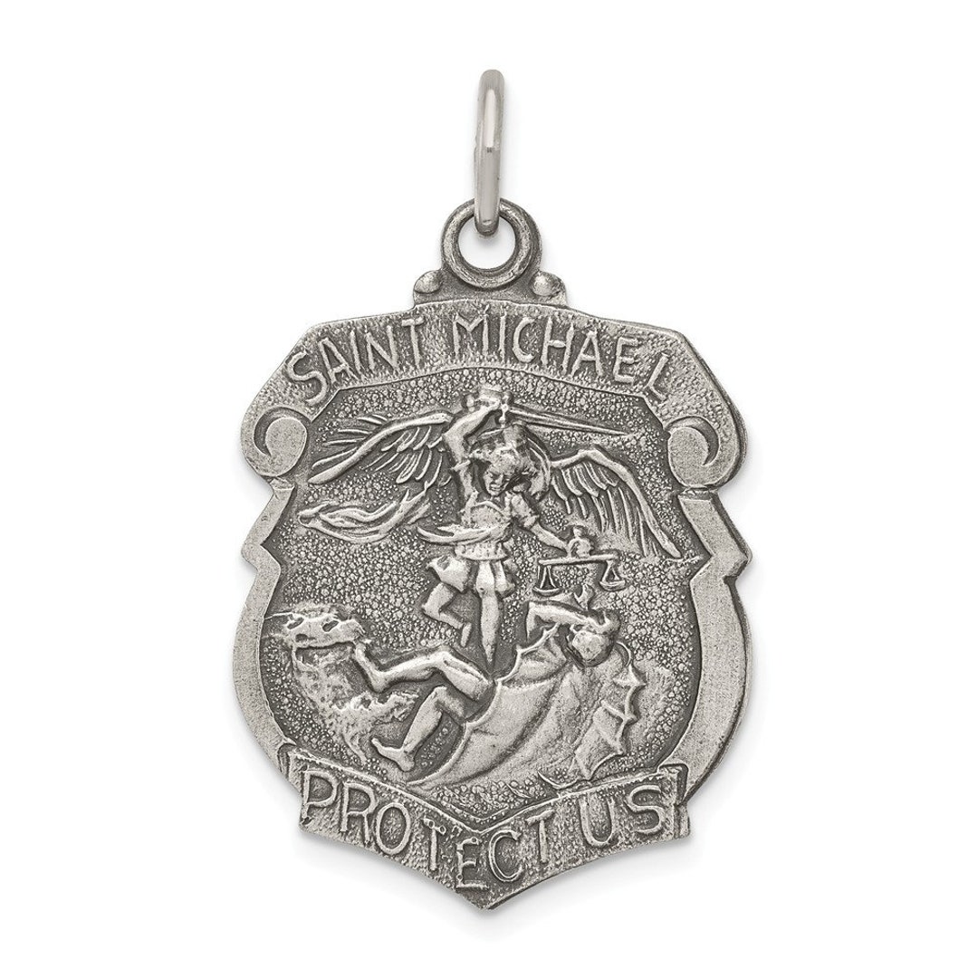 Sterling Silver St. Michael Badge Medal New Religious 925 - Etsy