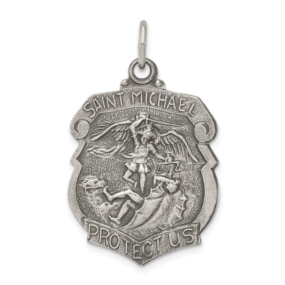 Sterling Silver St. Michael Badge Medal New Religious 925 | Etsy