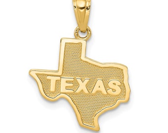 14k Gold State of Texas Necklace - Etsy