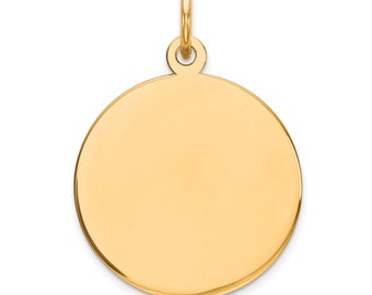 Gold Disc Pendant - Etsy