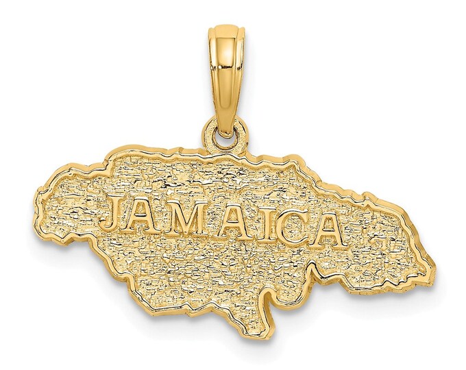 14K Textured Jamaica Map Charm - Etsy