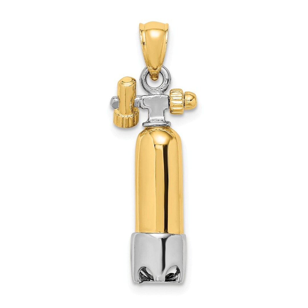 14K Two-tone 3-D Single Scuba Tank Charm - Etsy