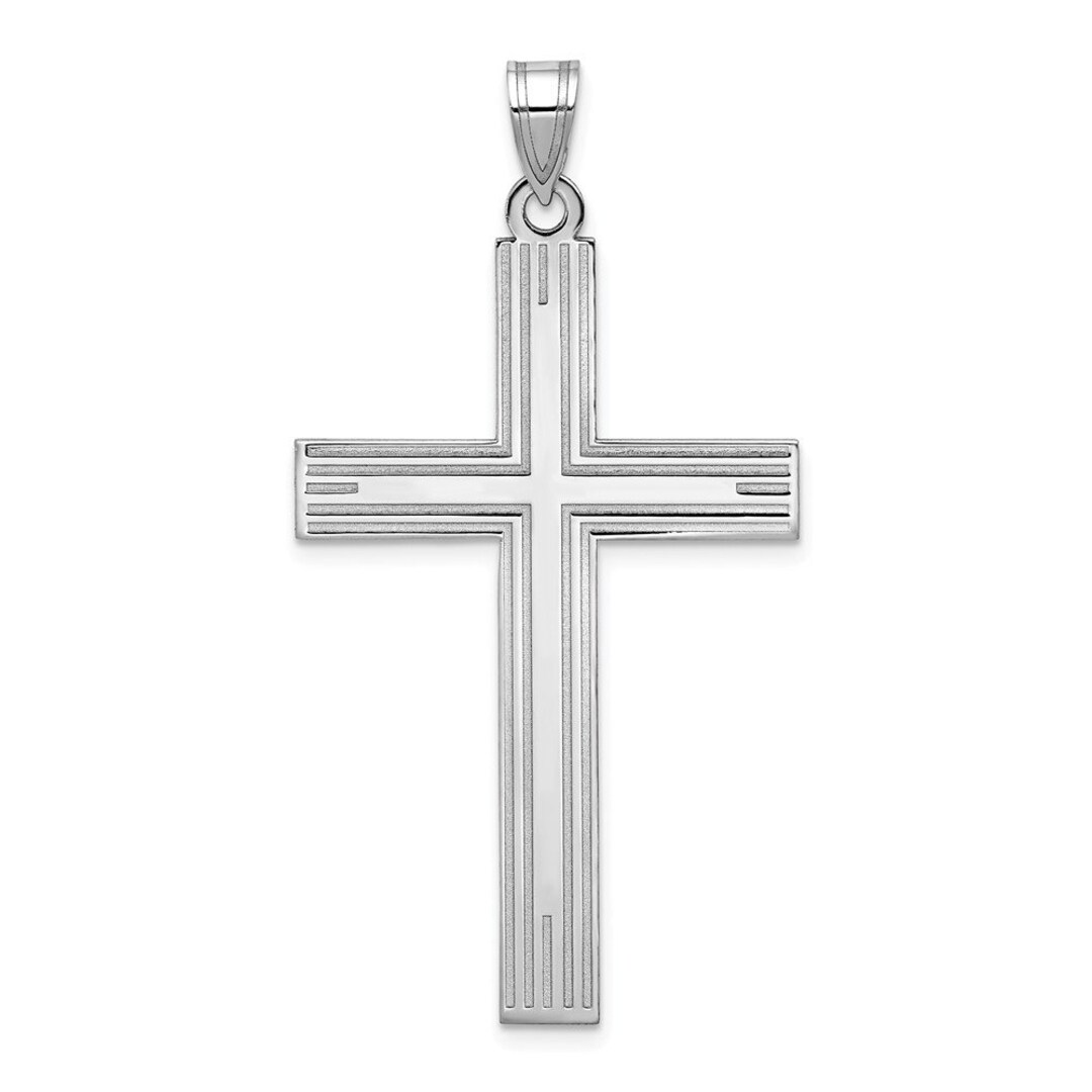 14k White Gold Solid Cross Pendant New Religious Charm - Etsy