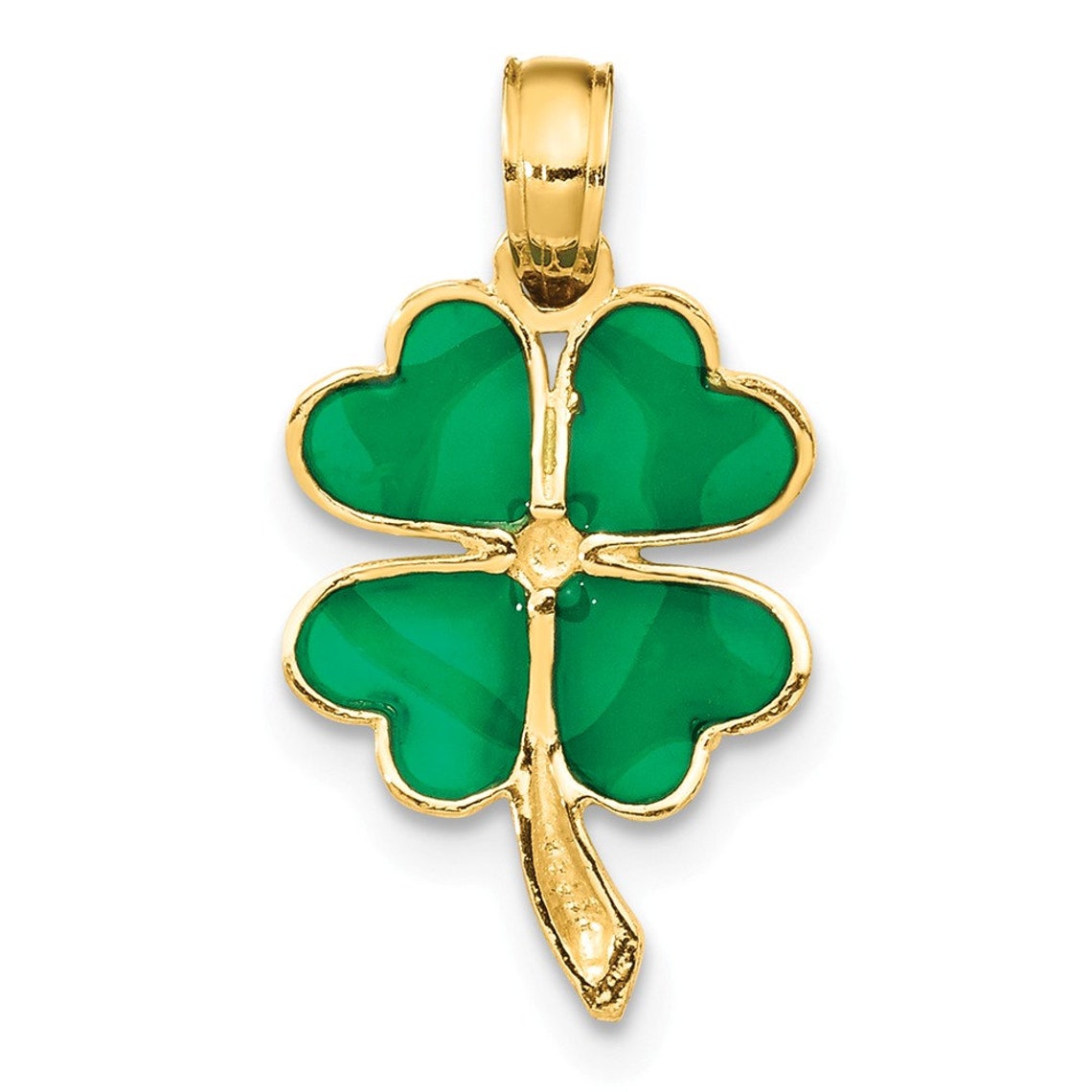14K Gold 4-leaf Clover Enameled Pendant New Charm - Etsy